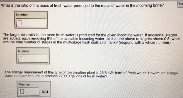 Solved Multi-stage flash distillation is used to desalinate | Chegg.com