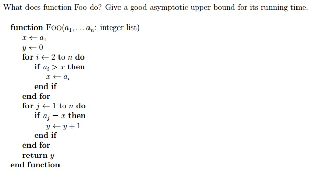 What Does Function Foo Do Give A Good Asymptotic
