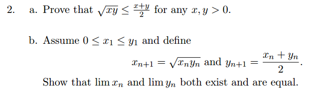 Solved Prove that squareroot xy lessthanorequalto x + y/2 | Chegg.com