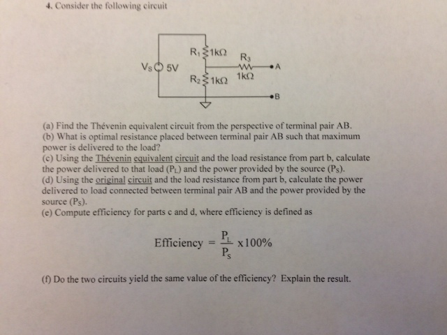 Solved Consider the following circuit Find the Thevenin | Chegg.com