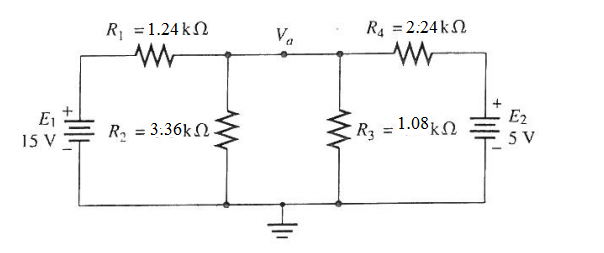 Solved Using nodal analysis, determine Va for the circuit. | Chegg.com
