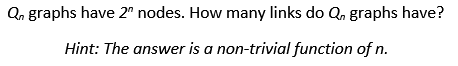 Solved Qn graphs have 2" nodes. How many links do Qn graphs | Chegg.com