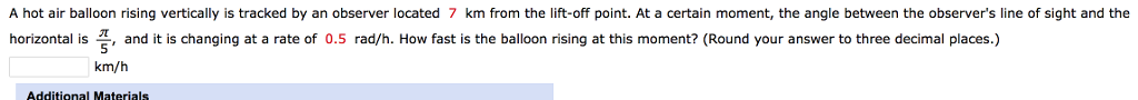 Solved A hot air balloon rising vertically is tracked by an | Chegg.com