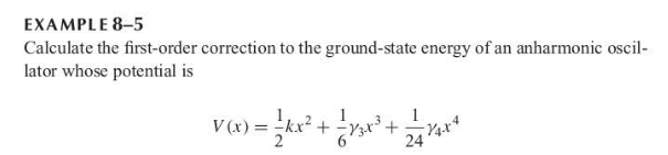 Solved 8 35 Calculate The First Order Correction To The