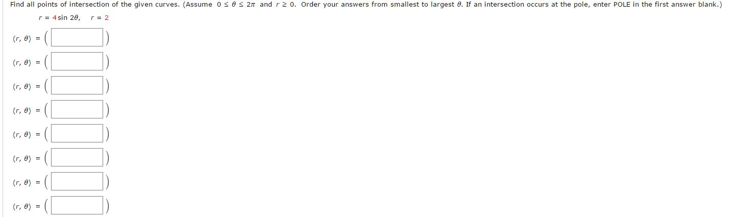 Solved Find all points of intersection of the given curves. | Chegg.com