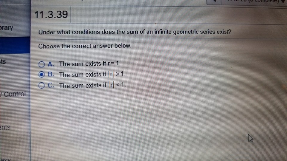 Solved Under what conditions does the sum of an infinite | Chegg.com