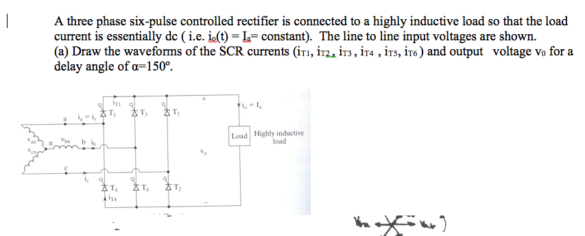 Solved A three phase six-pulse controlled rectifier is | Chegg.com Solved A three phase six-pulse controlled rectifier is | Chegg.com