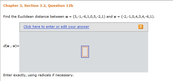 Solved Find the Euclidean distance between u = | Chegg.com