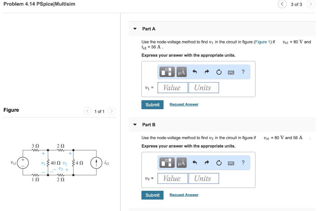 Solved Problem 4.14 PSpice Multisim 〈 3013 〉 ) Part A Use | Chegg.com
