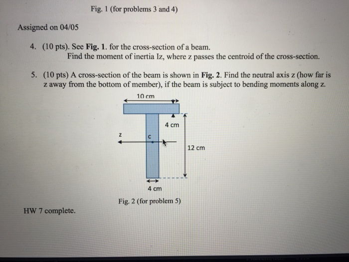 Solved Fig. 1 (for problems 3 and 4) Assigned on 04/05 4. | Chegg.com