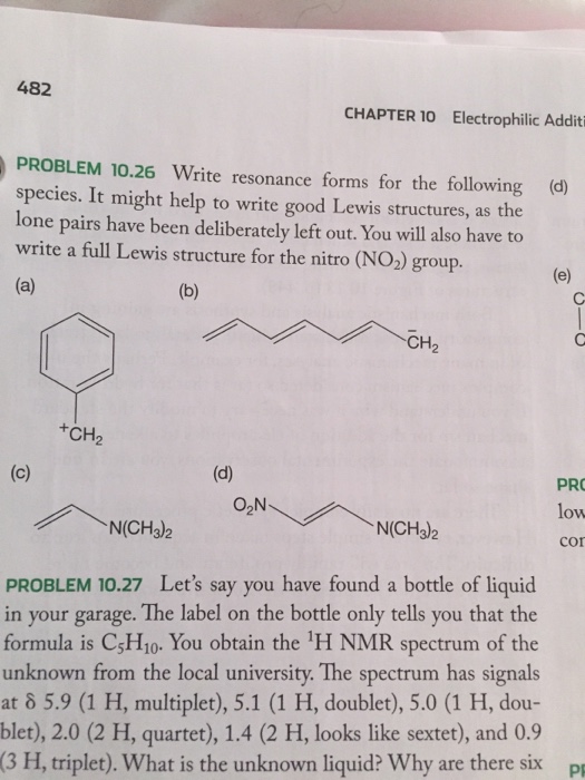 Solved Write resonance forms for the following species. It | Chegg.com
