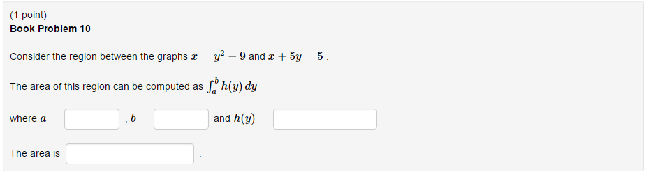 Solved Consider the region between the graphs x = y^2 - 9 | Chegg.com