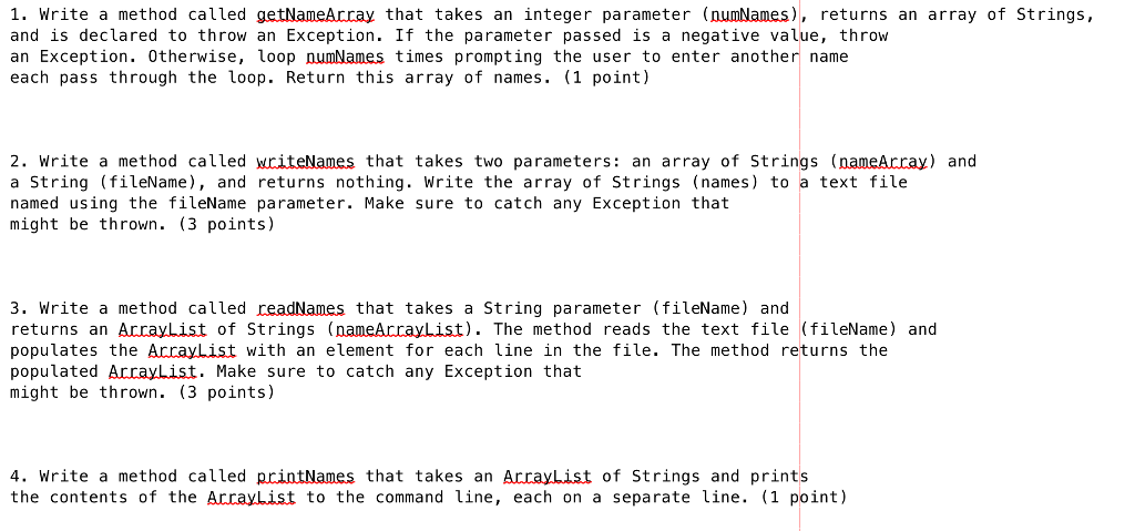 Solved Write a method called getNameArray that takes an | Chegg.com