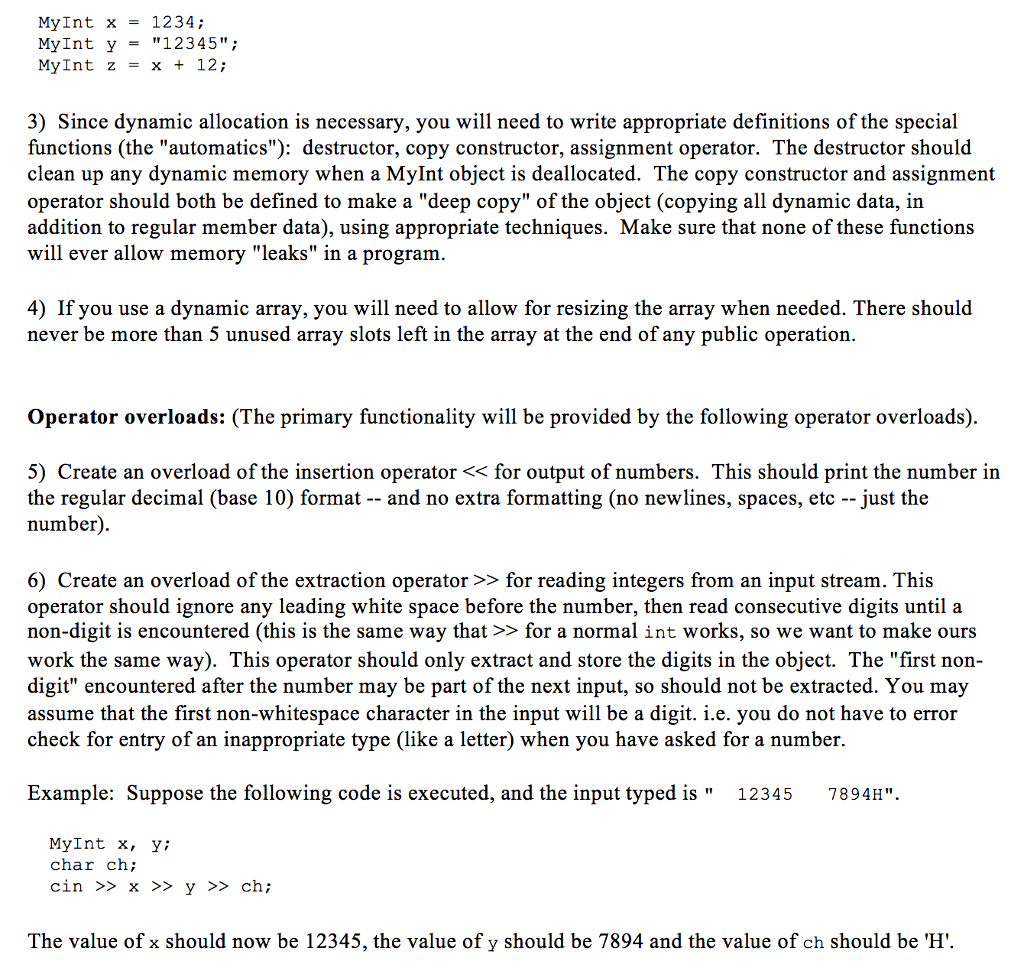 Solved This C++ dynamic memory allocation inside a class. | Chegg.com