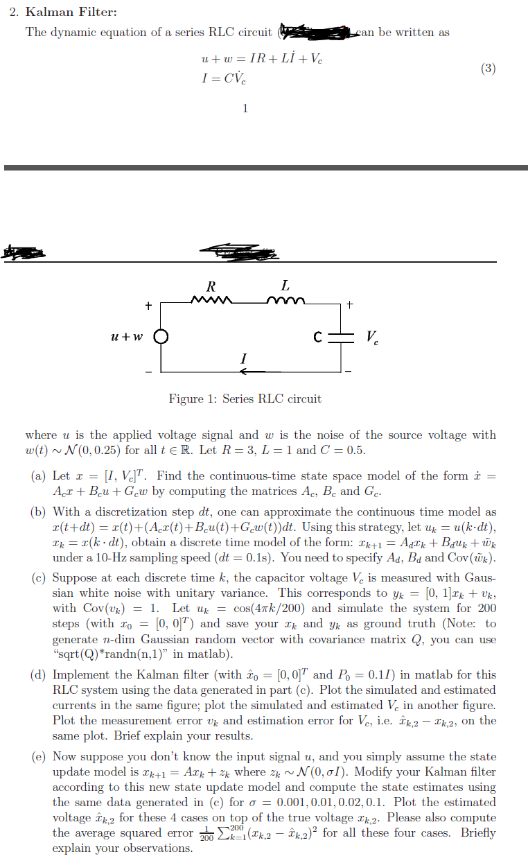 The dynamic equation of a series RLC circuit can be | Chegg.com