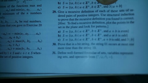 Solved b) S = {(a, b) | a Z+, b E c) S={(a, b) la € | Chegg.com
