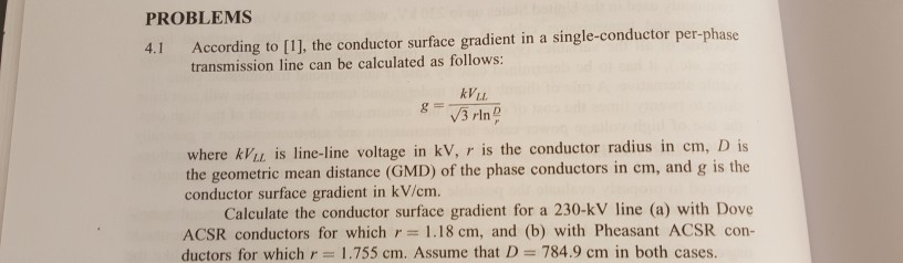Solved According to [1], the conductor surface gradient in a | Chegg.com
