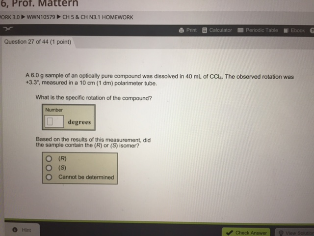 Solved A 6.0 g sample of an optically pure compound was | Chegg.com