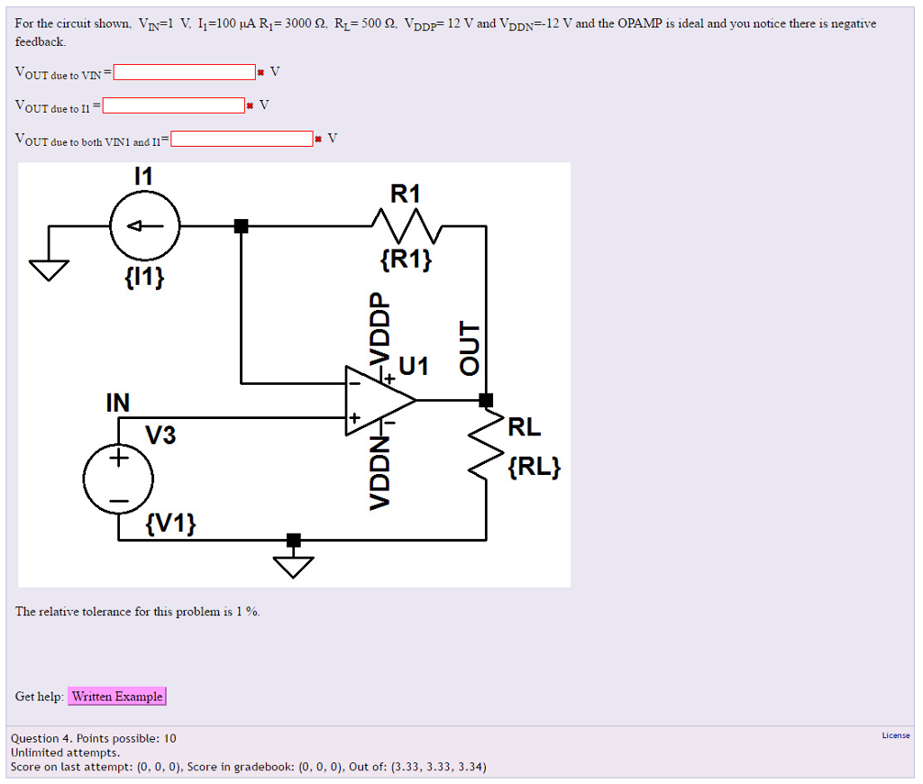 Solved For the circuit shown, VIN=1 V, I1=100 μA R1= 3000 | Chegg.com
