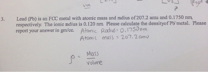 Solved Please calculate the density of lead Where do I | Chegg.com