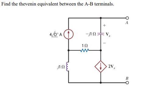 Solved Find the thevenin equivalent between the A-B | Chegg.com
