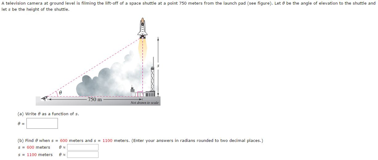 Solved A television camera at ground level is filming the | Chegg.com