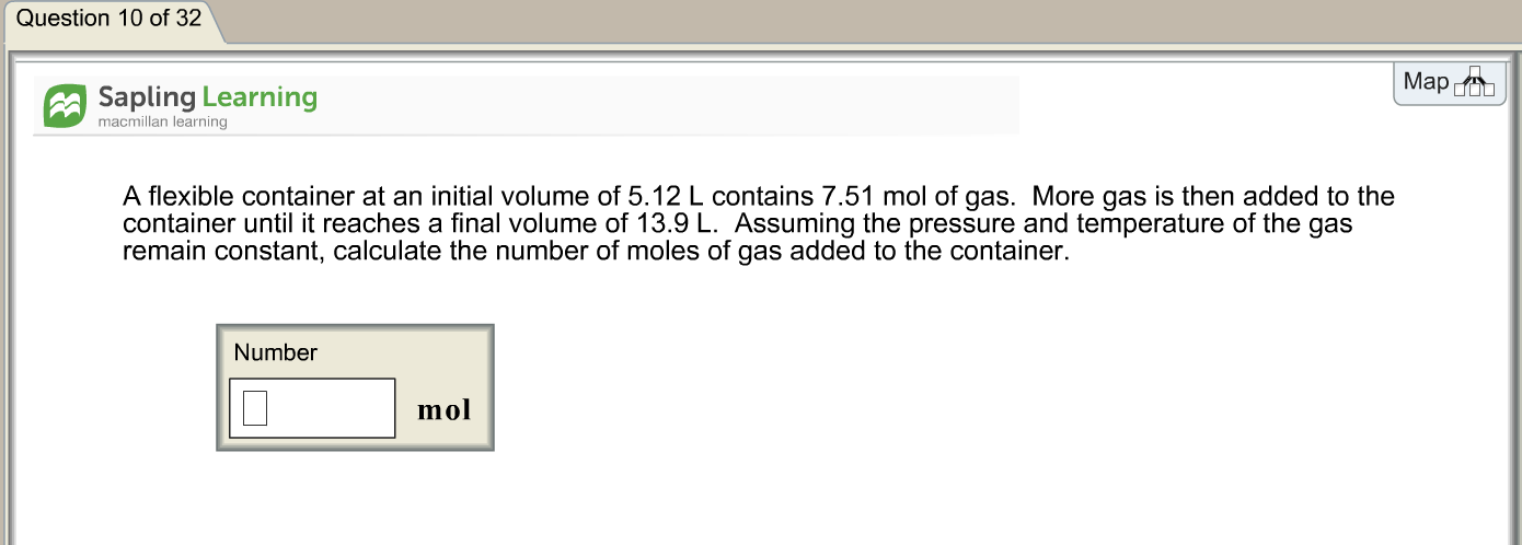 Solved A flexible container at an initial volume of 5.12 L | Chegg.com