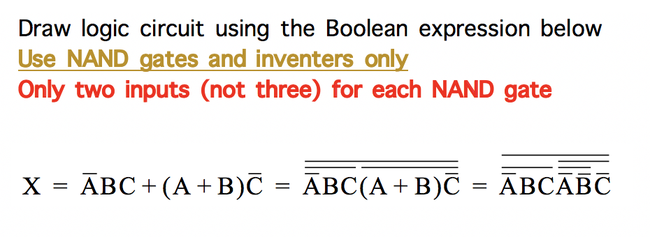 Solved Draw logic circuit using the Boolean expression below | Chegg.com