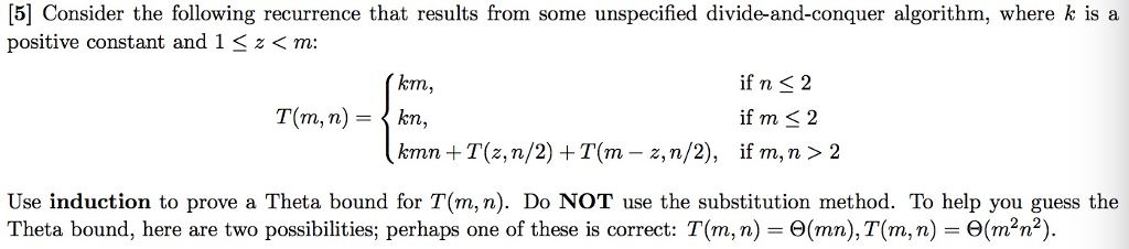[5] Consider the following recurrence that results | Chegg.com