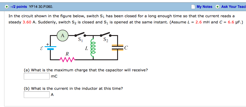 In the circuit shown In the figure below, switch S1 | Chegg.com