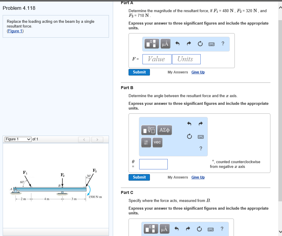 Solved: Replace The Loading Acting On The Beam By A Single... | Chegg.com