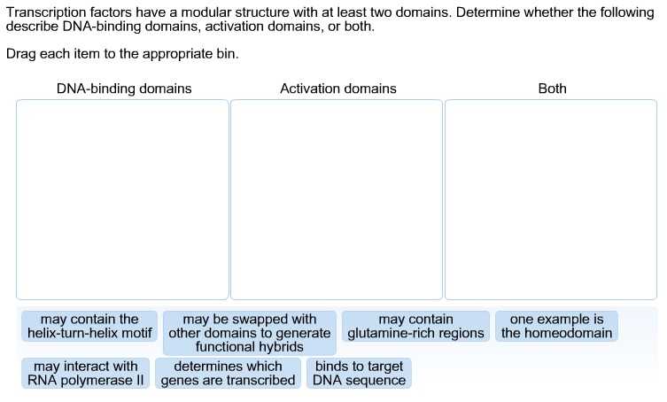 Solved Transcription factors have a modular structure with | Chegg.com