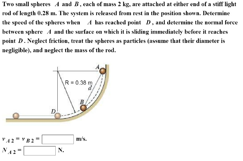 Solved Two small spheres A and B , each of mass 2 kg, are | Chegg.com