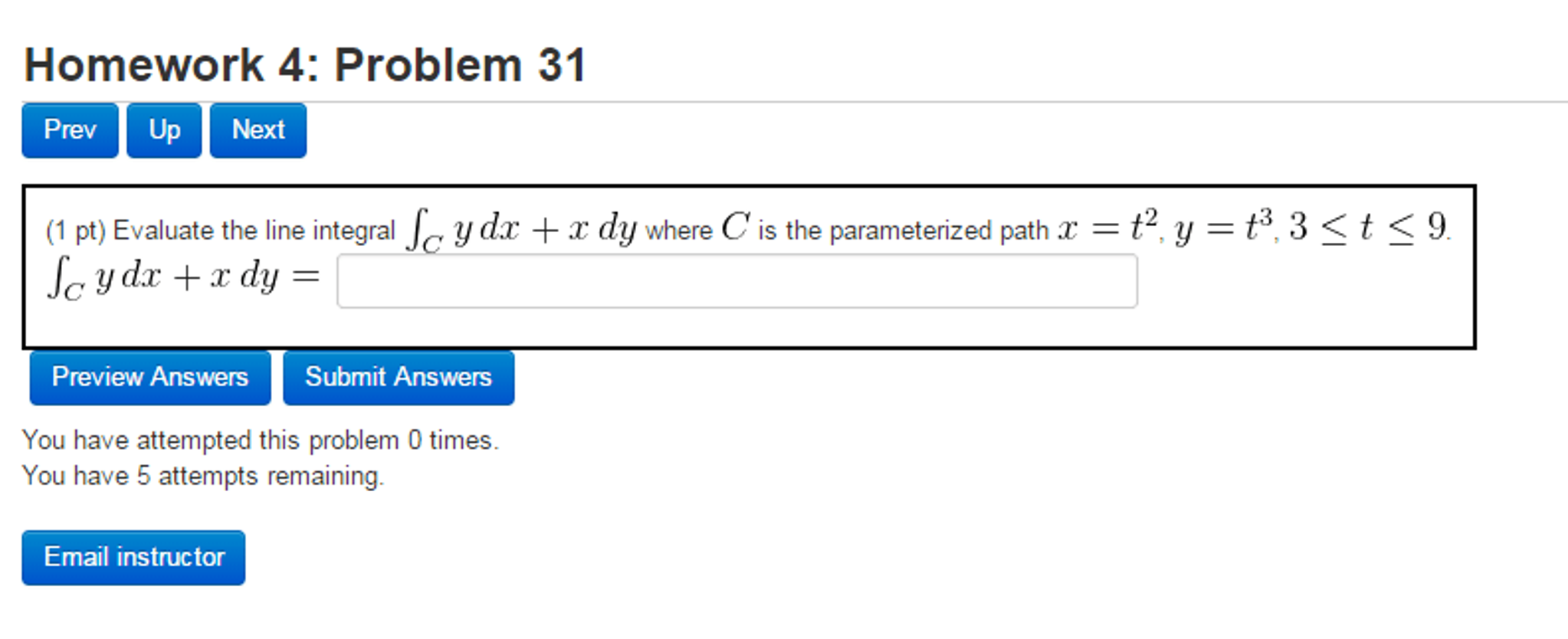 Solved Evaluate the line integral integral_c y dx + x dy | Chegg.com