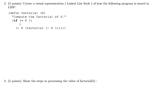 Solved 2. (5 points) Create a visual representation (Linked | Chegg.com