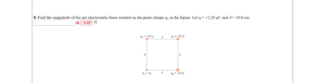 Solved 8 Find The Magnitude Of The Net Electrostatic Force