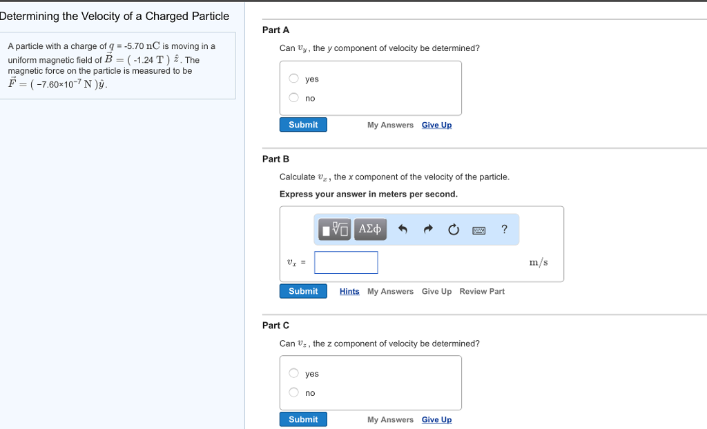 Solved A particle with a charge of q = -5.70 nC is moving in | Chegg.com