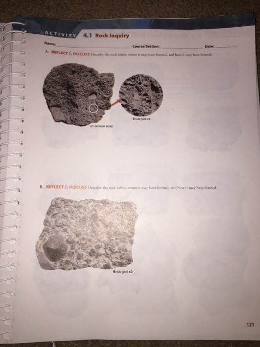 Solved ACTIVITY 4.1 Rock Inquiry Datel Name A. A. REFLECT & | Chegg.com