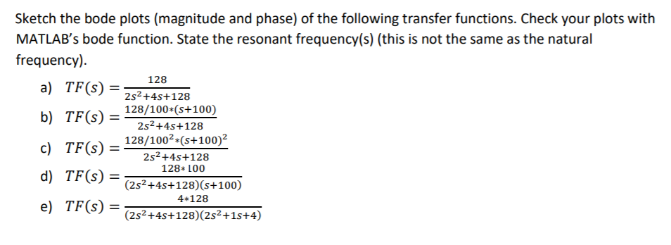 Solved Sketch the bode plots (magnitude and phase) of the | Chegg.com