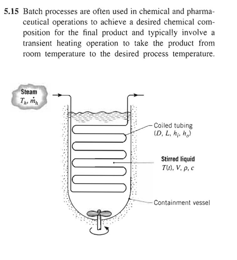 Solved 5.15 Batch processes are often used in chemical and | Chegg.com
