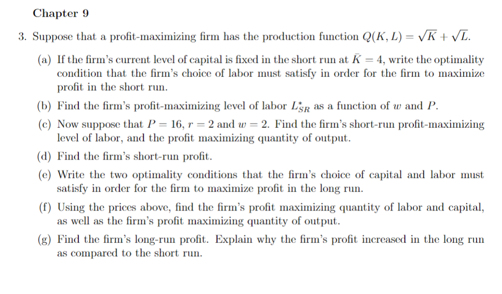 Solved Chapter 9 3. Suppose that a profit-maximizing firm | Chegg.com