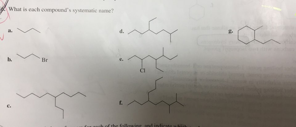 Solved What is each compound's systematic name? | Chegg.com