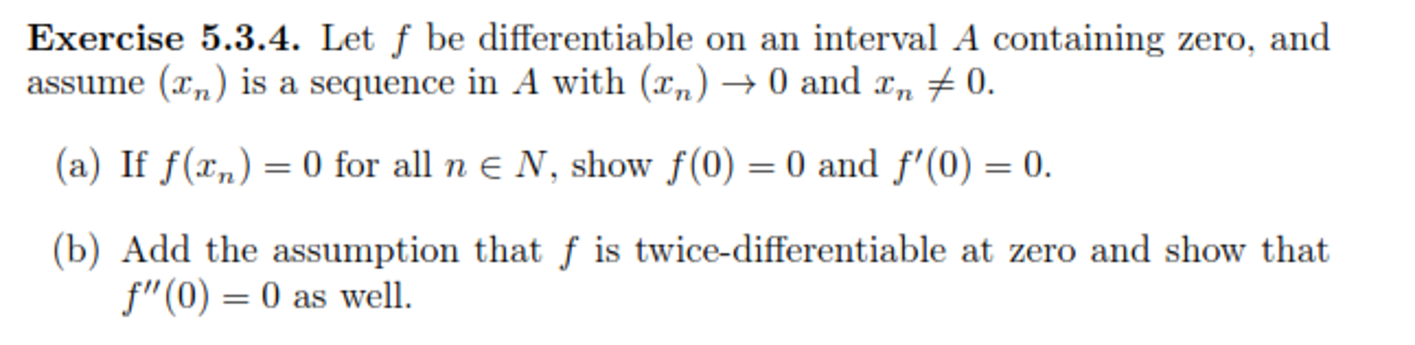 Solved Exercise 5.3.4. Let f be differentiable on an | Chegg.com