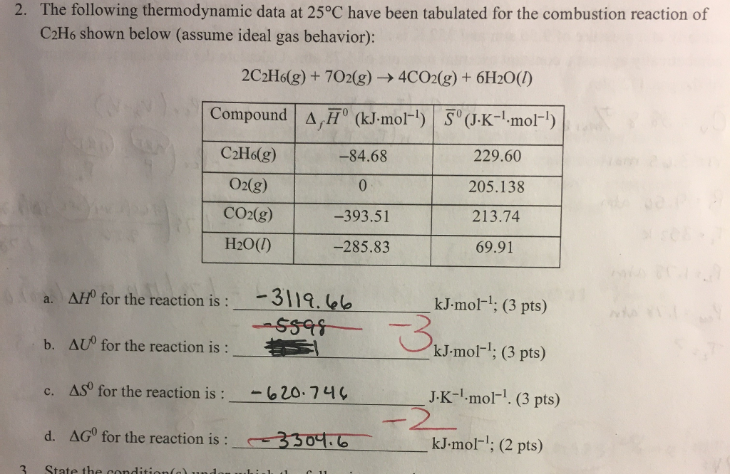Solved All I need is the equation used to figure out delta U | Chegg.com
