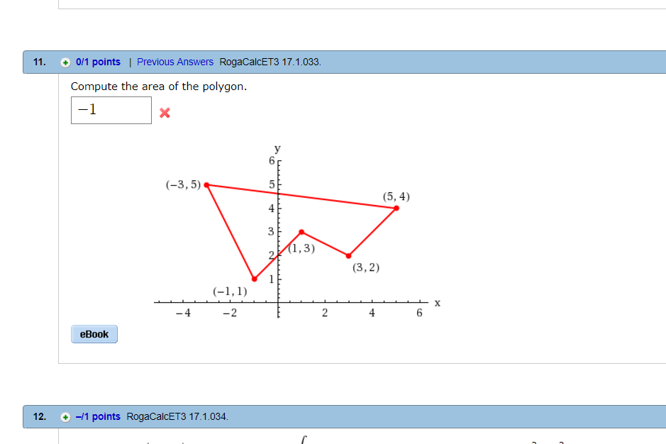 Solved Compute the area of the polygon. | Chegg.com