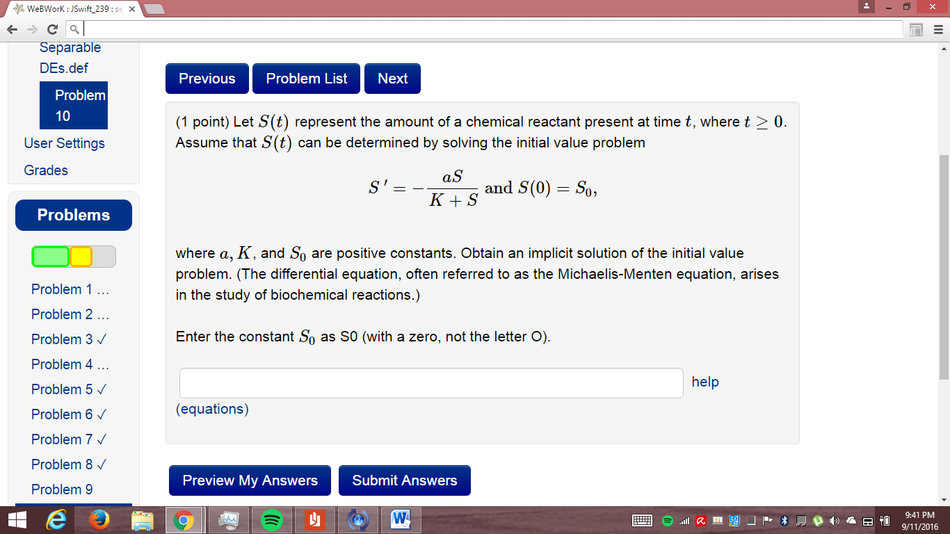 Solved Let S(t) represent the amount of a chemical reactant | Chegg.com