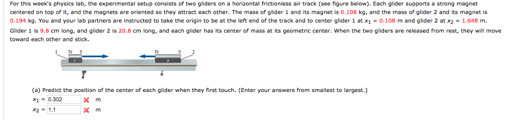 Solved For this week's physics lab, the experimental setup | Chegg.com