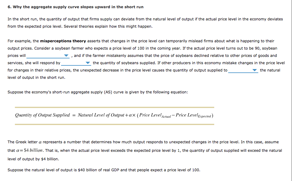 Solved 6. Why the aggregate supply curve slopes upward in | Chegg.com
