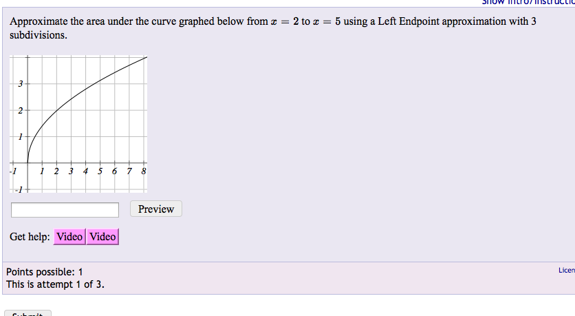 Solved Approximate the area under the curve graphed below | Chegg.com