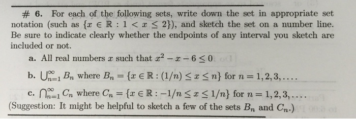 Solved For each of the following sets, write down the set in | Chegg.com